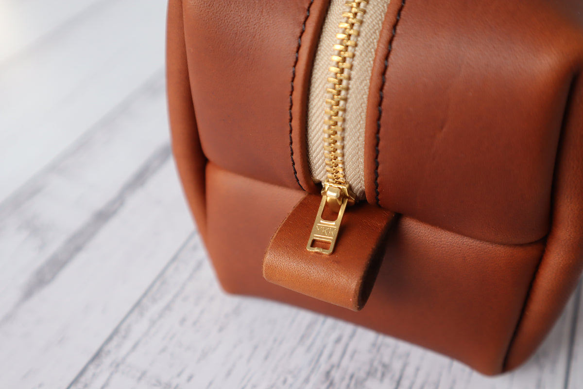 Leather Toiletries Bag - Golden Brown – Andrew Reeson Leather